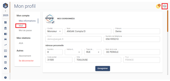 Angak Compta - Changer le mail de connexion à la plateforme | Angak